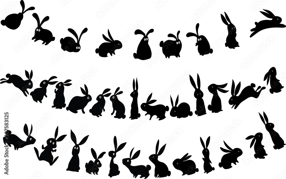 rabbit border design background Stock Vector | Adobe Stock