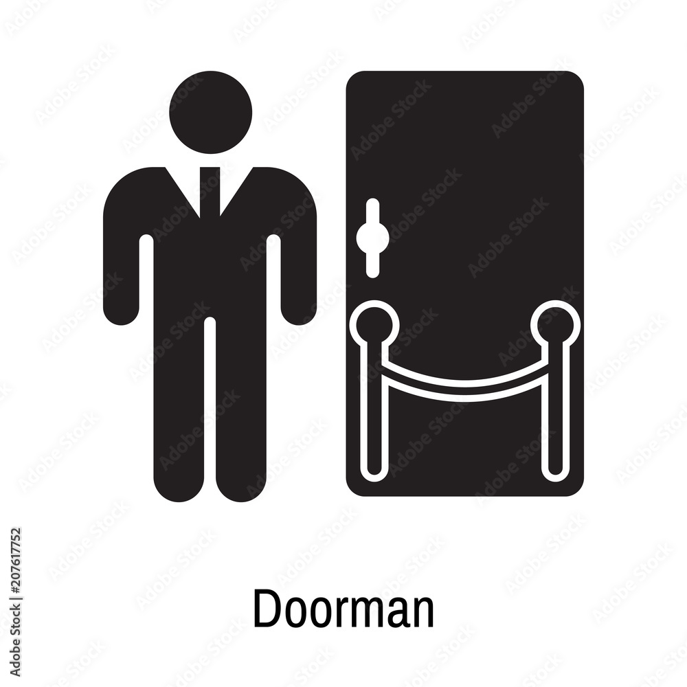 Doorman icon vector sign and symbol isolated on white background ...