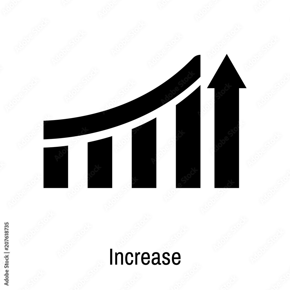 Vector de Stock Increase icon vector sign and symbol isolated on white ...