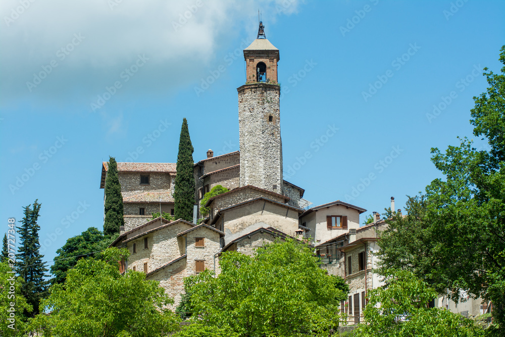 Greccio, Italy. The very little medieval town in Lazio region, famous ...