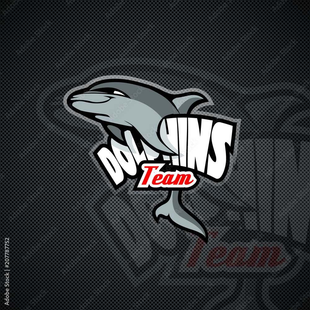 Logo template with Dolphin Stock Vector | Adobe Stock
