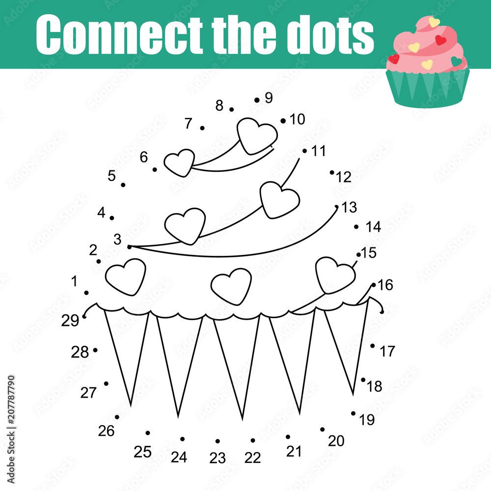 Connect the dots children educational drawing game. Dot to dot by ...