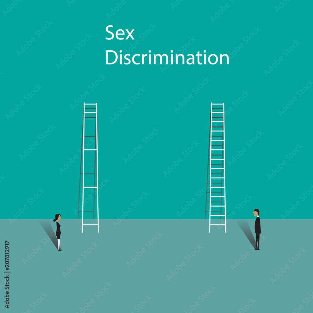 Gender discrimination concept. Female discrimination at work. Flat ...