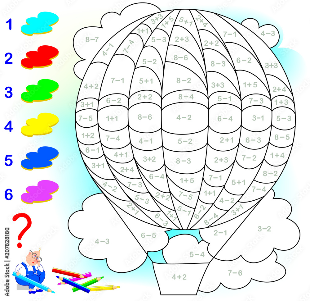 Educational page with exercises for children on addition and ...