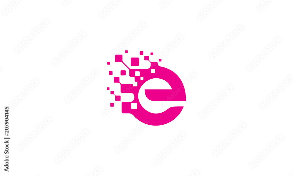 e initial digital logo Stock Vector | Adobe Stock