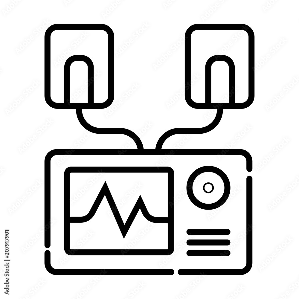 Automated external defibrillator icon vector, filled flat sign, solid ...