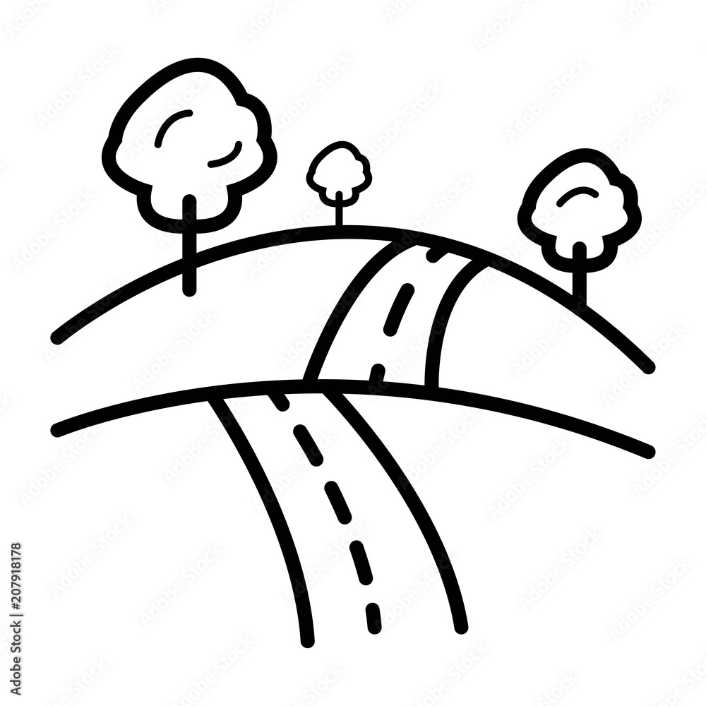 Forest road icon Stock Vector | Adobe Stock