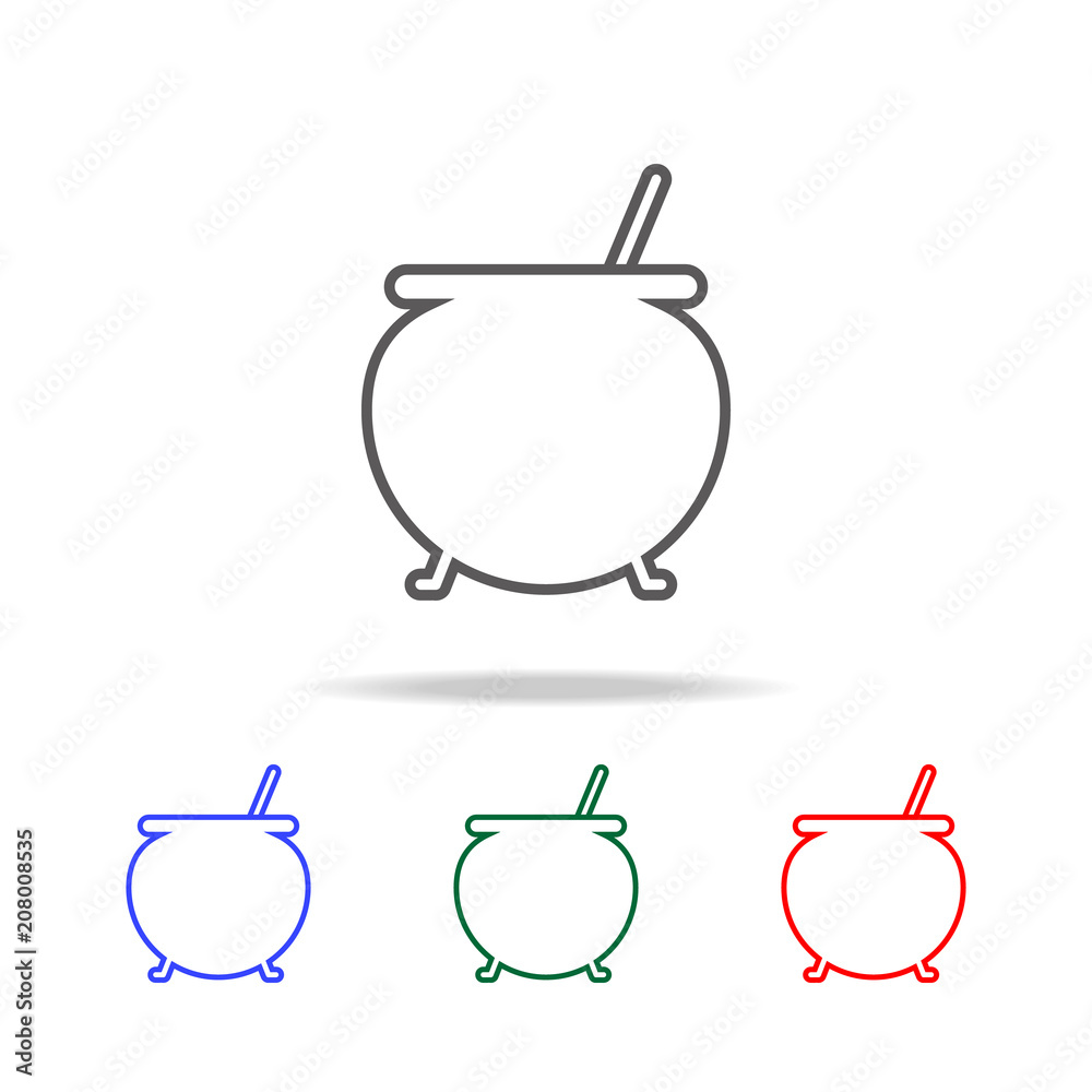 Witches cauldron with potion icon. Elements of Halloween in multi ...