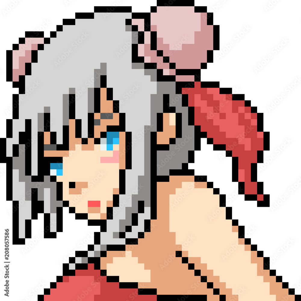 Vector Pixel Art Anime Girl Stock Vector Adobe Stock
