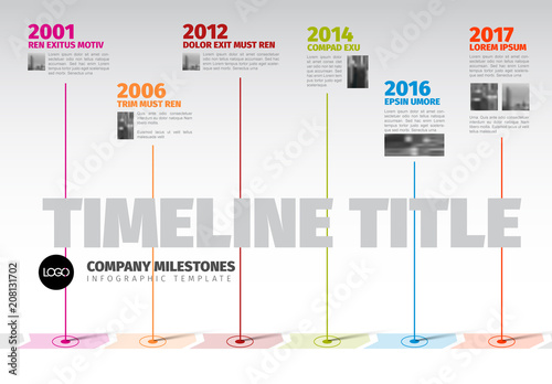 Timeline Infographic Layout with Map Callouts Stock Template | Adobe Stock