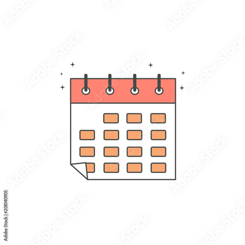 cute cartoon vector calendar icon Stock Vector | Adobe Stock