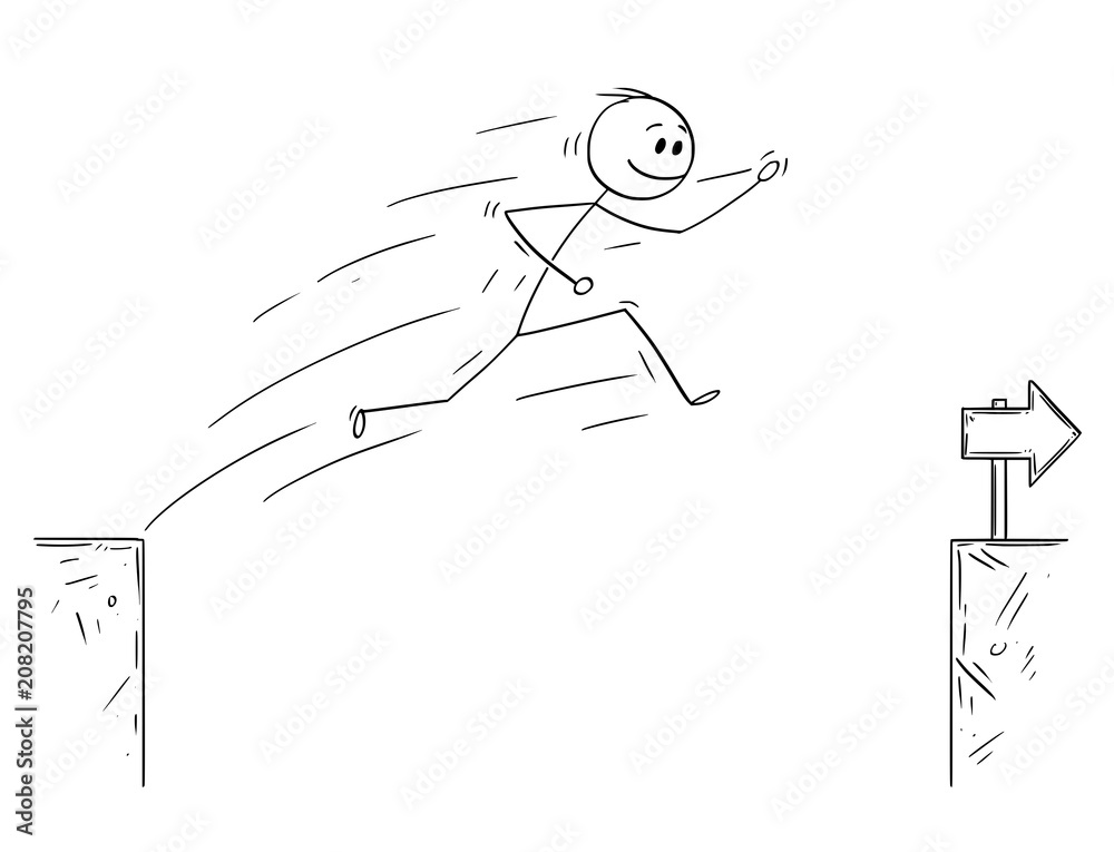 Cartoon stick man drawing conceptual illustration of businessman ...