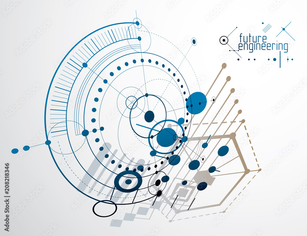 Vector industrial and engineering background, future technical plan ...