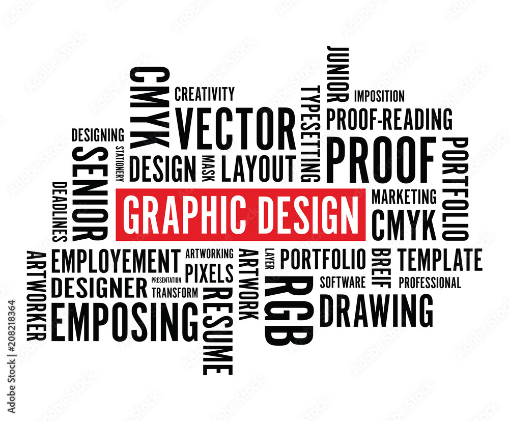 graphic design word background Stock Vector | Adobe Stock