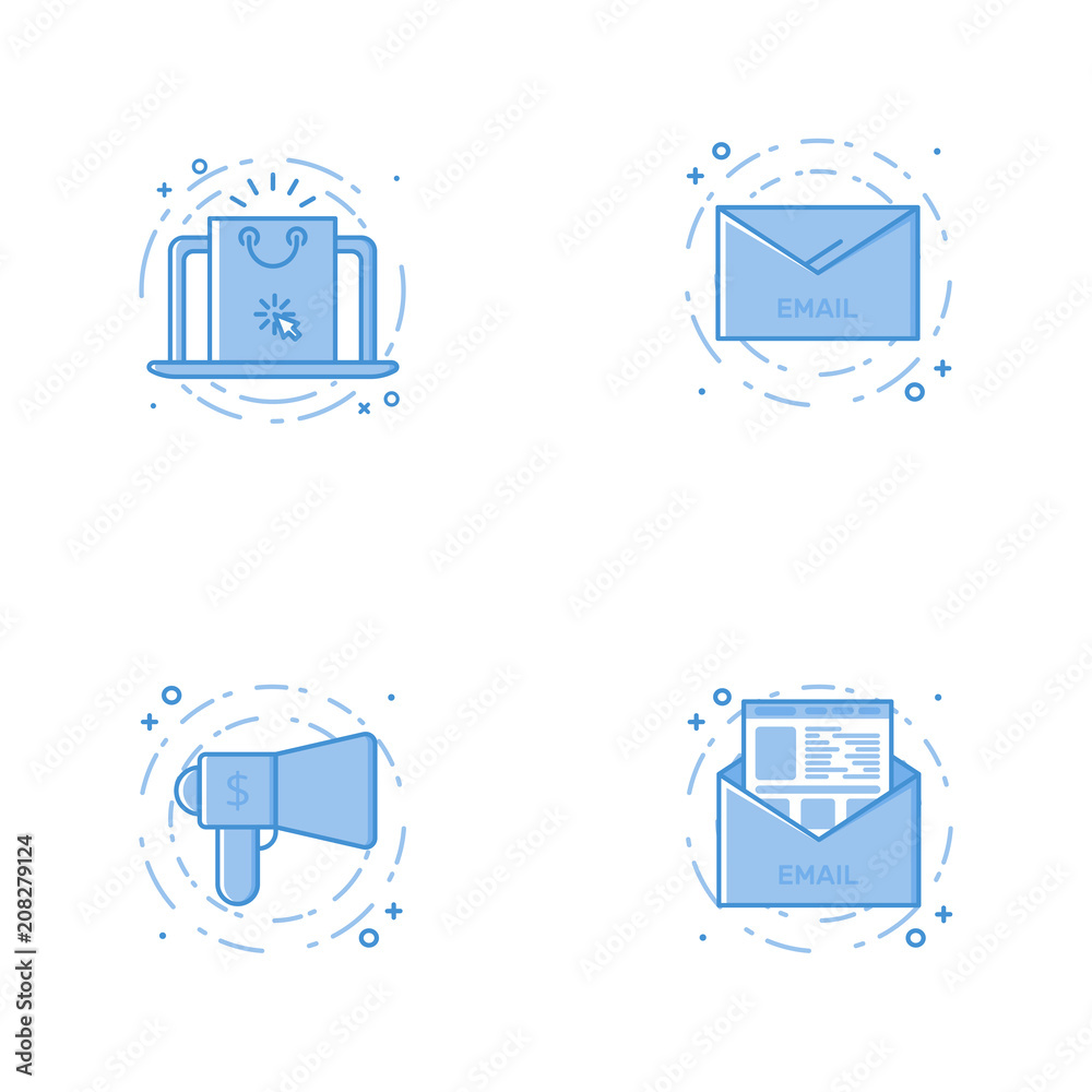 Vector business Illustration in filled bold line style. Set of outline ...
