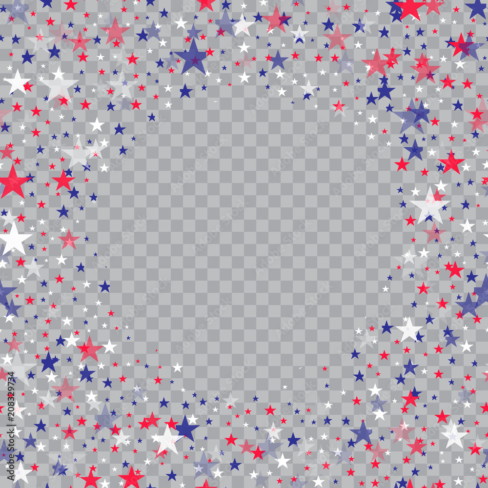 Abstract circle frame with colorful stars on transparent background ...