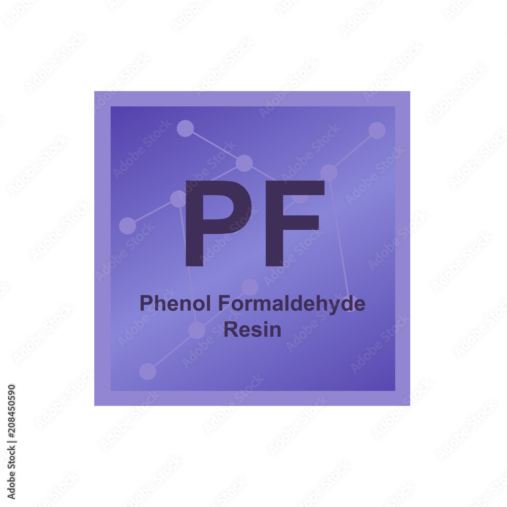 Vector symbol of Phenol Formaldehyde Resin (PF) polymer on the ...