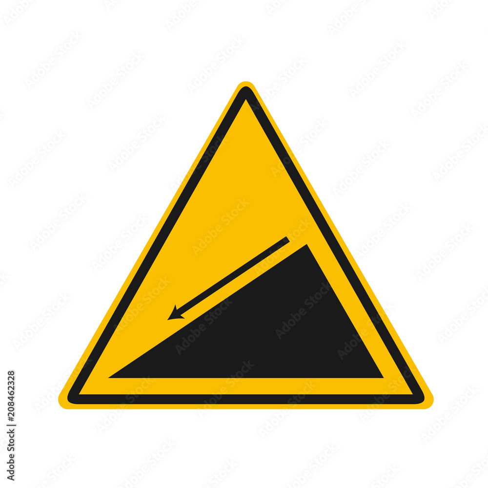 slope warning vector sing Stock Vector | Adobe Stock