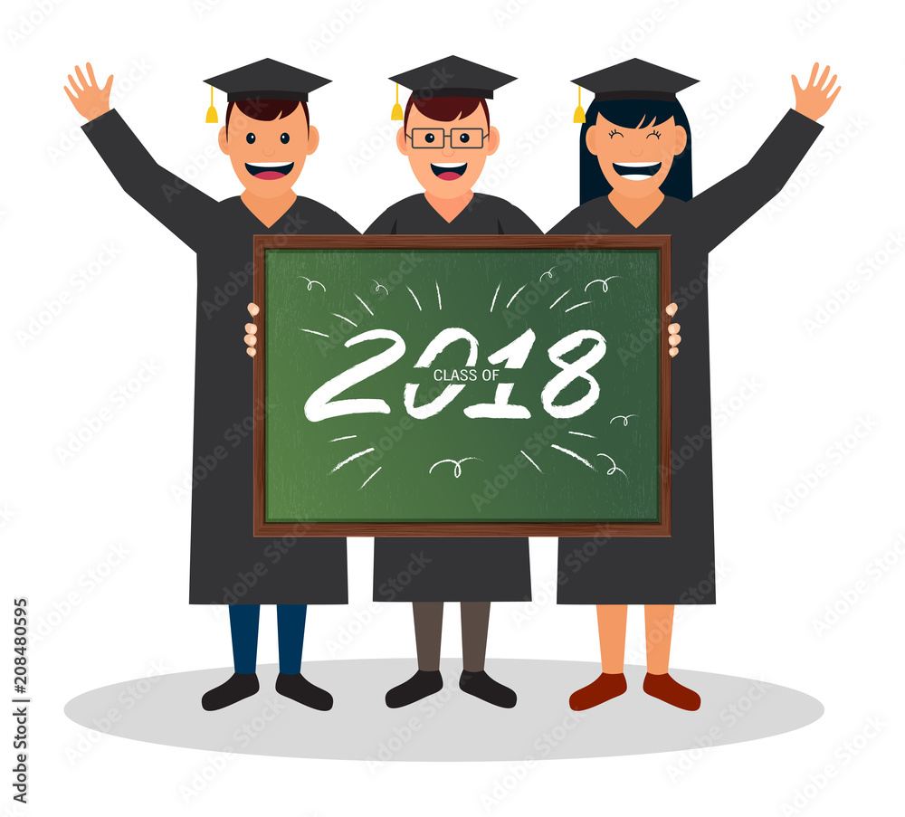 Class of 2018. Congratulations graduates. Vector graduation ...
