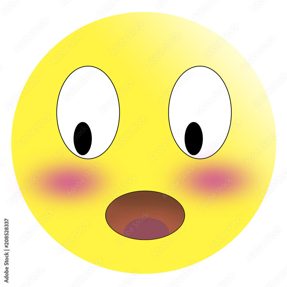 Embarrassed emoticon with flushed red cheeks Stock Photo | Adobe Stock