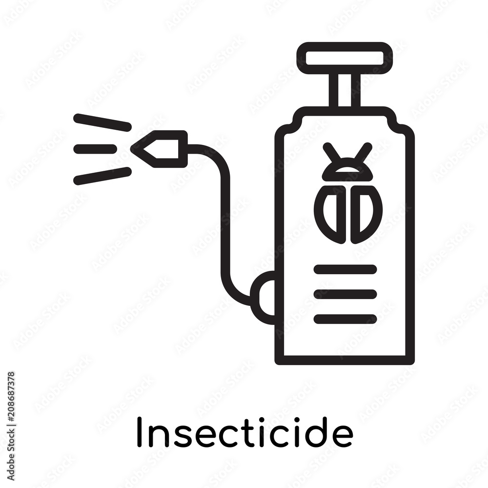Insecticide icon vector sign and symbol isolated on white background ...