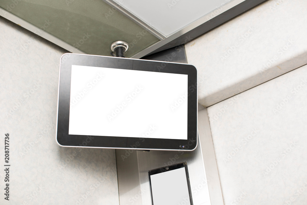 TV screen in elevator. Stock Photo | Adobe Stock