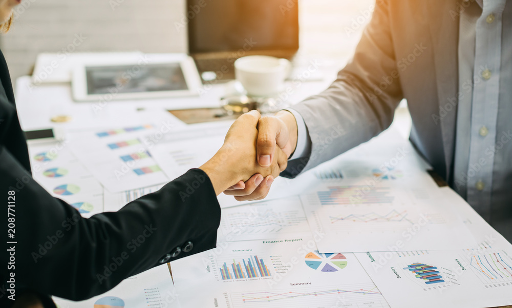 Agreement business handshake of two businessman shaking hands. Concept ...