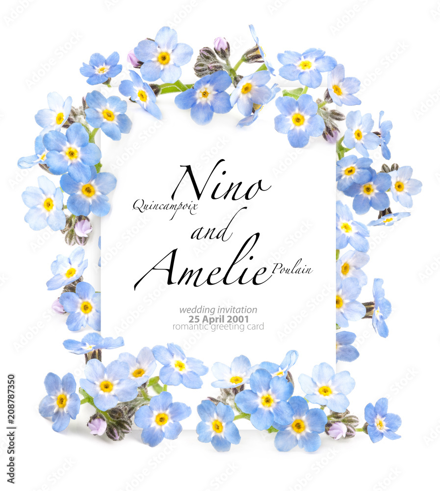 Romantic greeting card. Template for your design. Beautiful spring ...