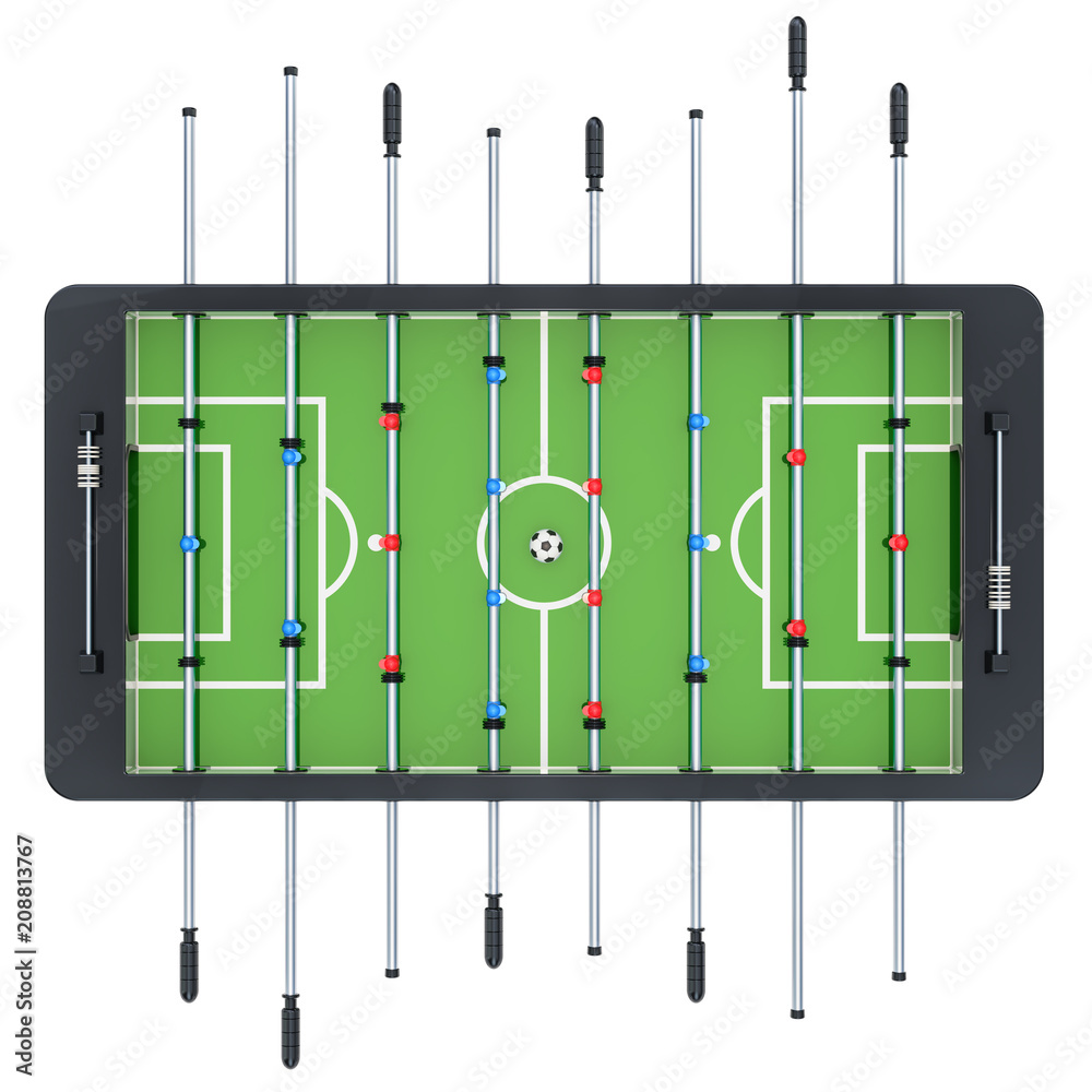 Table football top view. 3D rendering Stock Illustration | Adobe Stock
