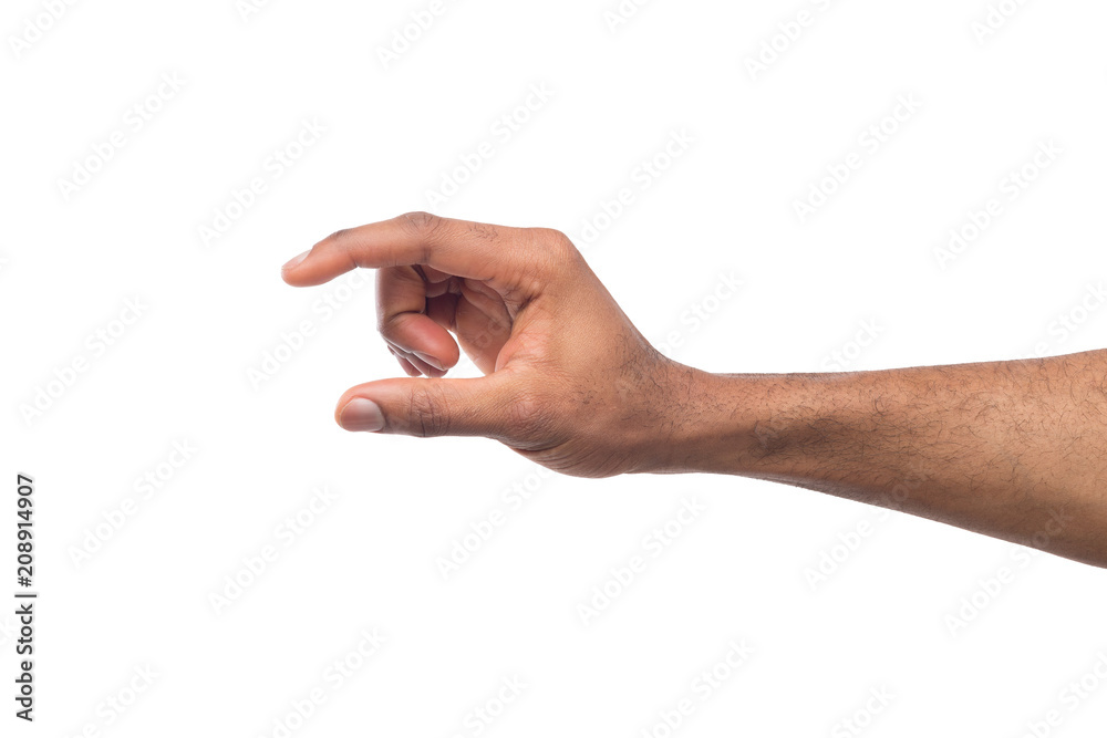 Male hand measuring something, cutout, gesture Stock Photo | Adobe Stock