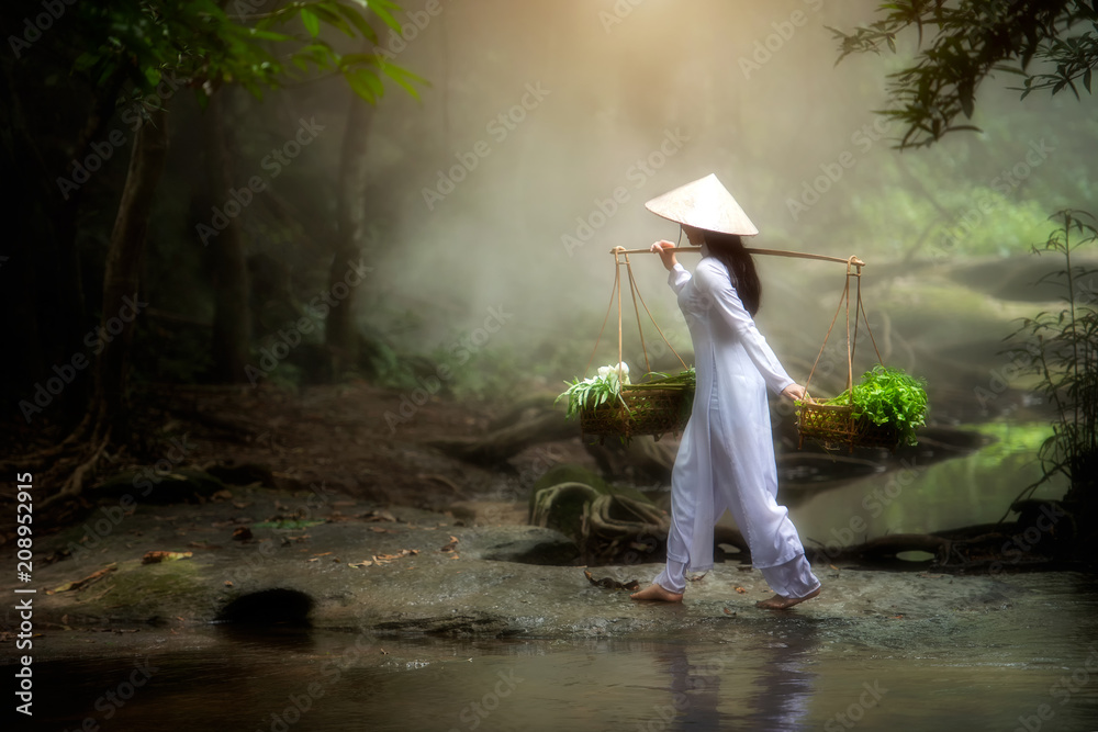 Beautiful women with traditional Vietnamese culture Ao dai is a ...