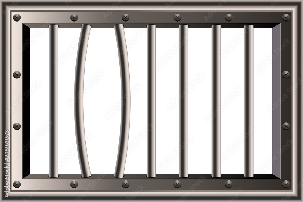 Creative vector illustration of metal realistic detailed prison bars ...