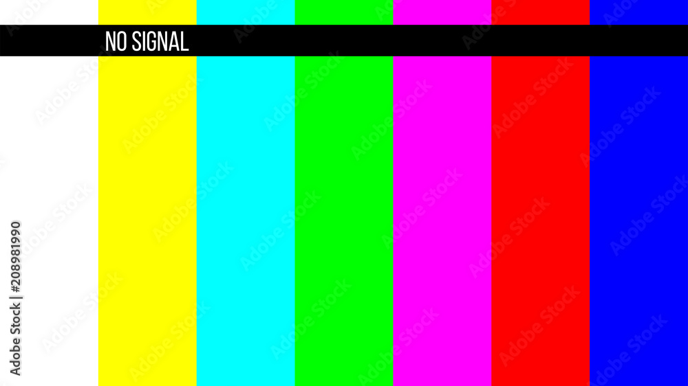 Creative vector illustration of no signal TV test pattern background ...