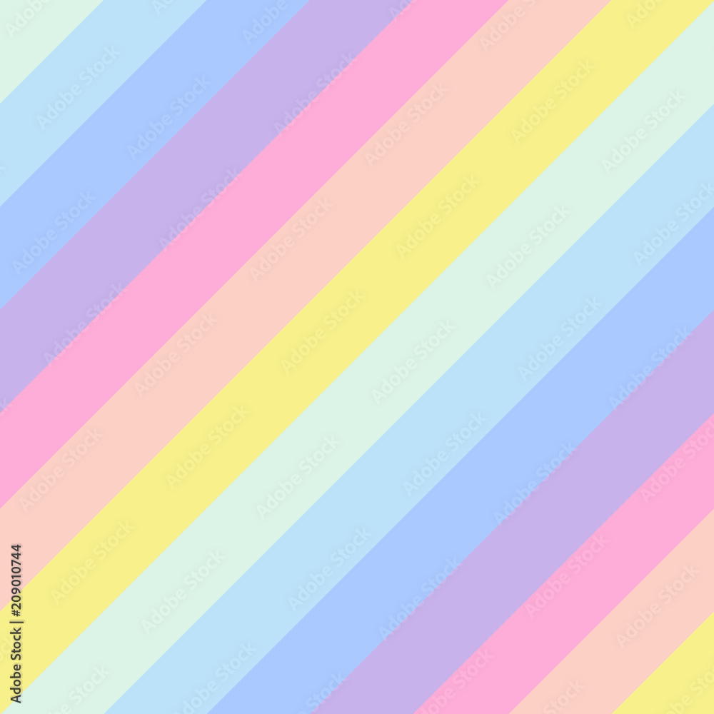 Geometric striped seamless background, pastel rainbow spectrum colors ...