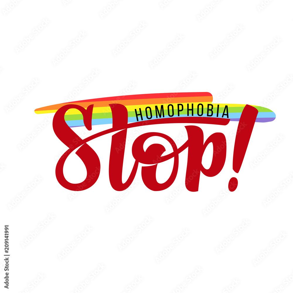 Gay Lettering. Conceptual poster with LGBT rainbow hand lettering ...