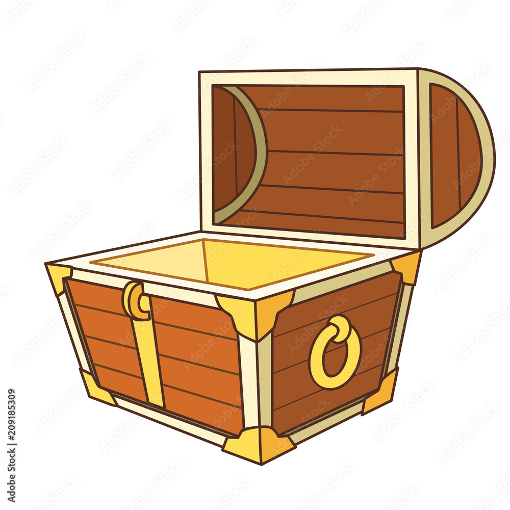 cartoon treasure chest open Stock Vector | Adobe Stock