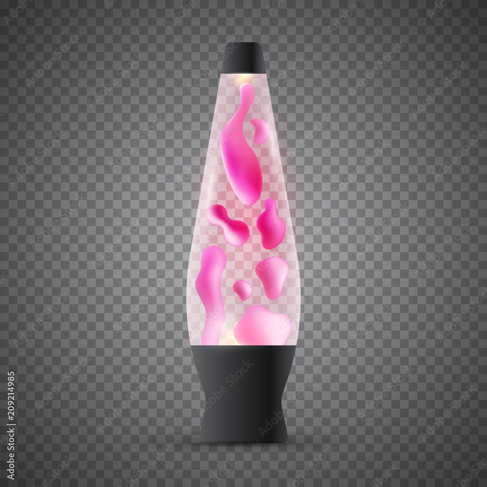 3d realistic lava lamp isolated on transparent background. Vector ...
