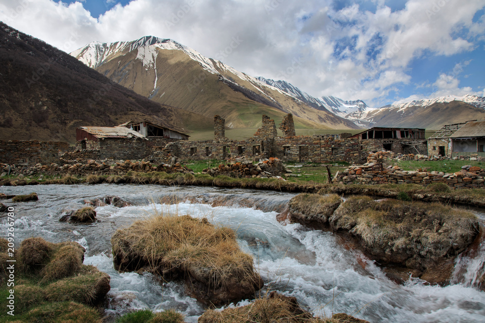 Old Empty Abandoned Village With Dilapidated Ruined Houses In Ketrisi ...