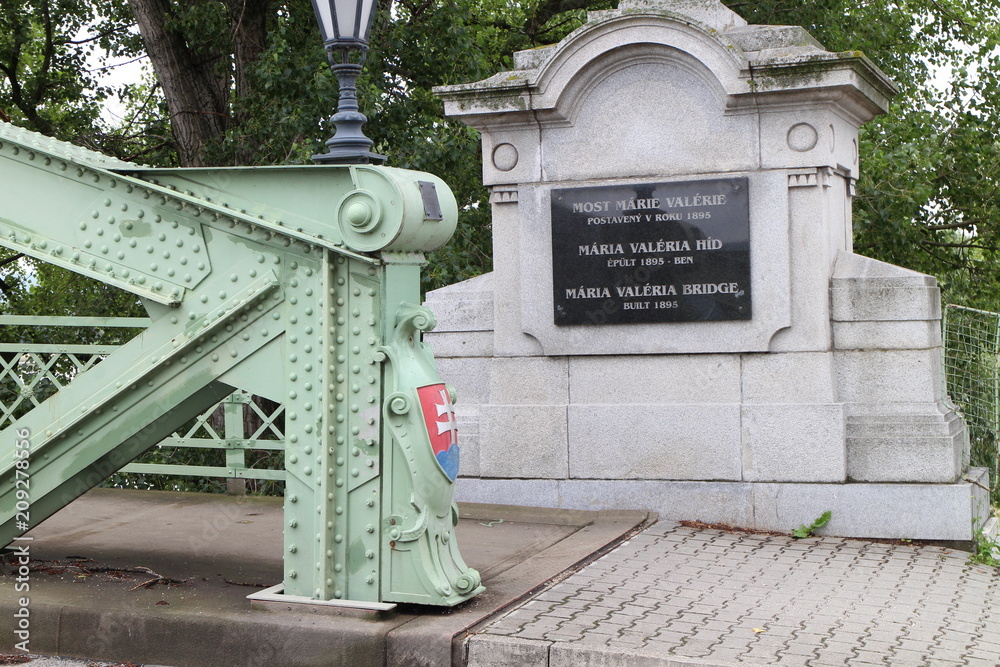 Incoming to Maria Valeria bridge between Hungary and Slovakia from ...