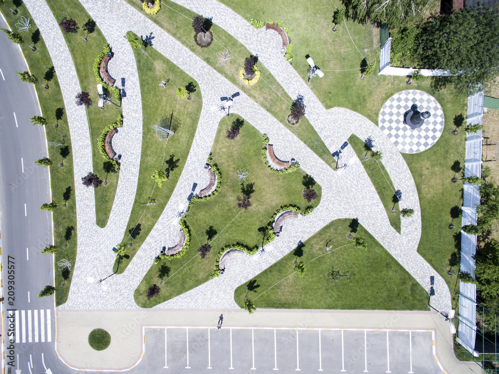city park, square, top view Stock Photo | Adobe Stock