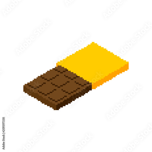 Chocolate bar Pixel art. Sweetness 8 bit. Food digital. Vector ...