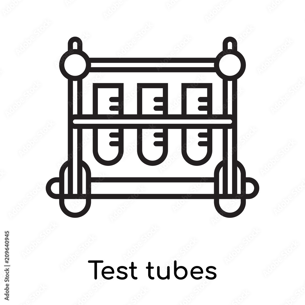 Vector de Stock Test tubes icon vector sign and symbol isolated on ...