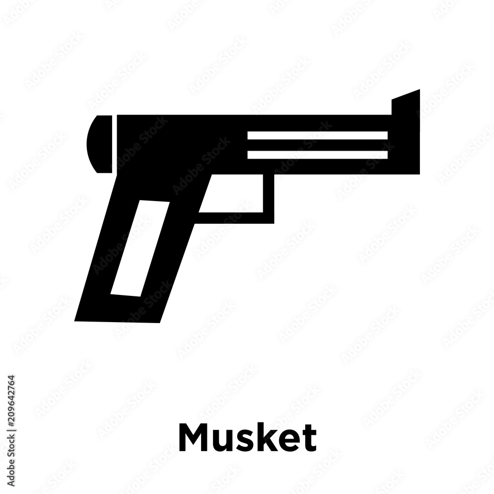 Musket icon vector sign and symbol isolated on white background, Musket ...