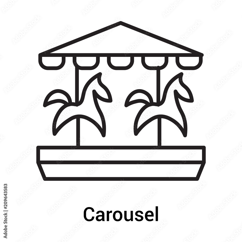 Carousel icon vector sign and symbol isolated on white background ...