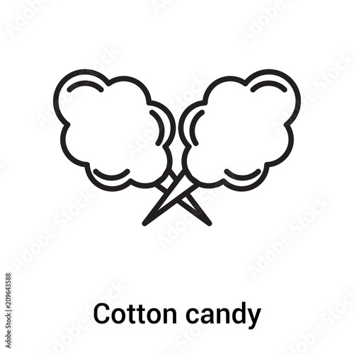 Cotton candy icon vector sign and symbol isolated on white background ...