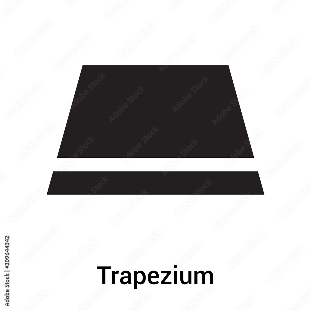 Trapezium icon vector sign and symbol isolated on white background ...