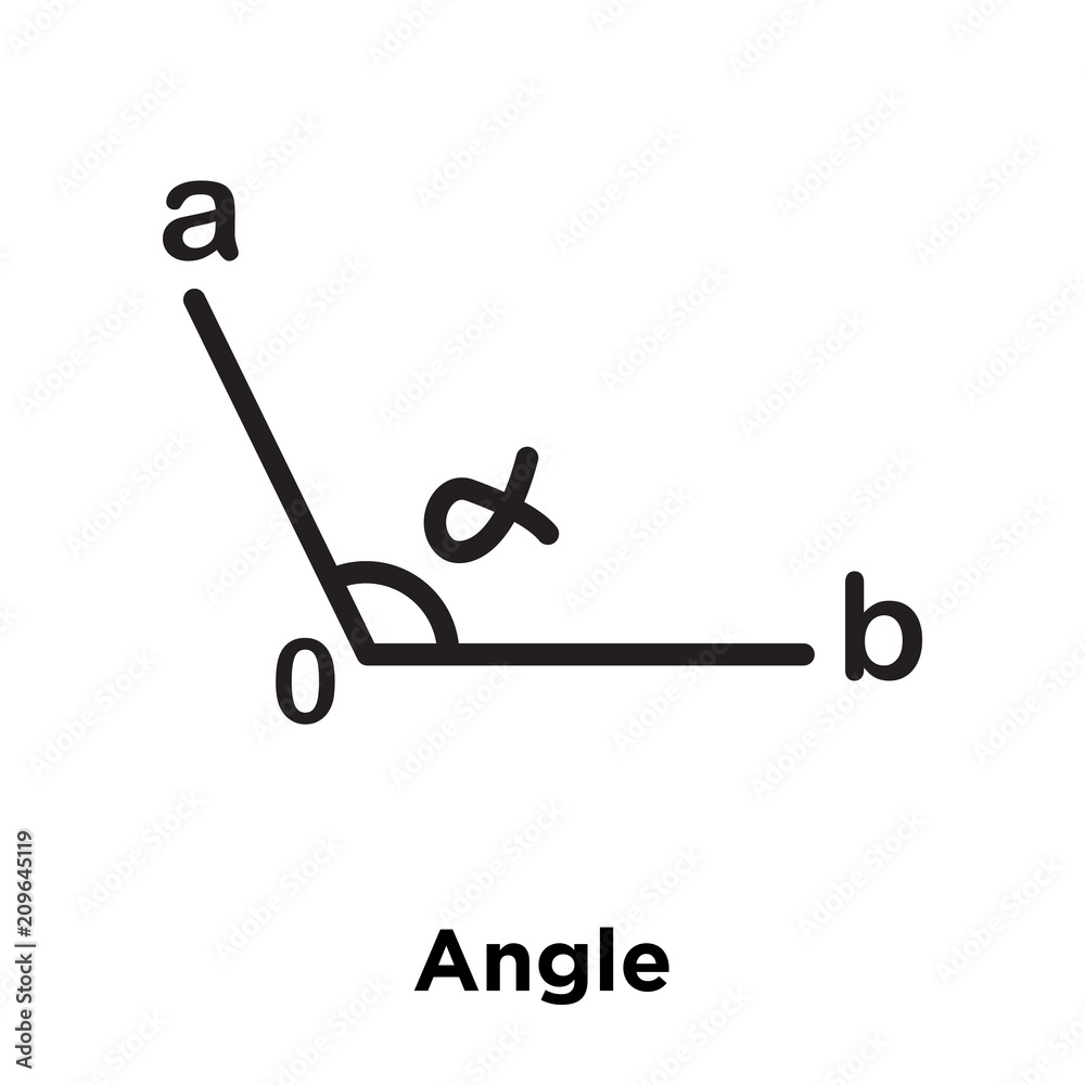 Angle icon vector sign and symbol isolated on white background, Angle ...