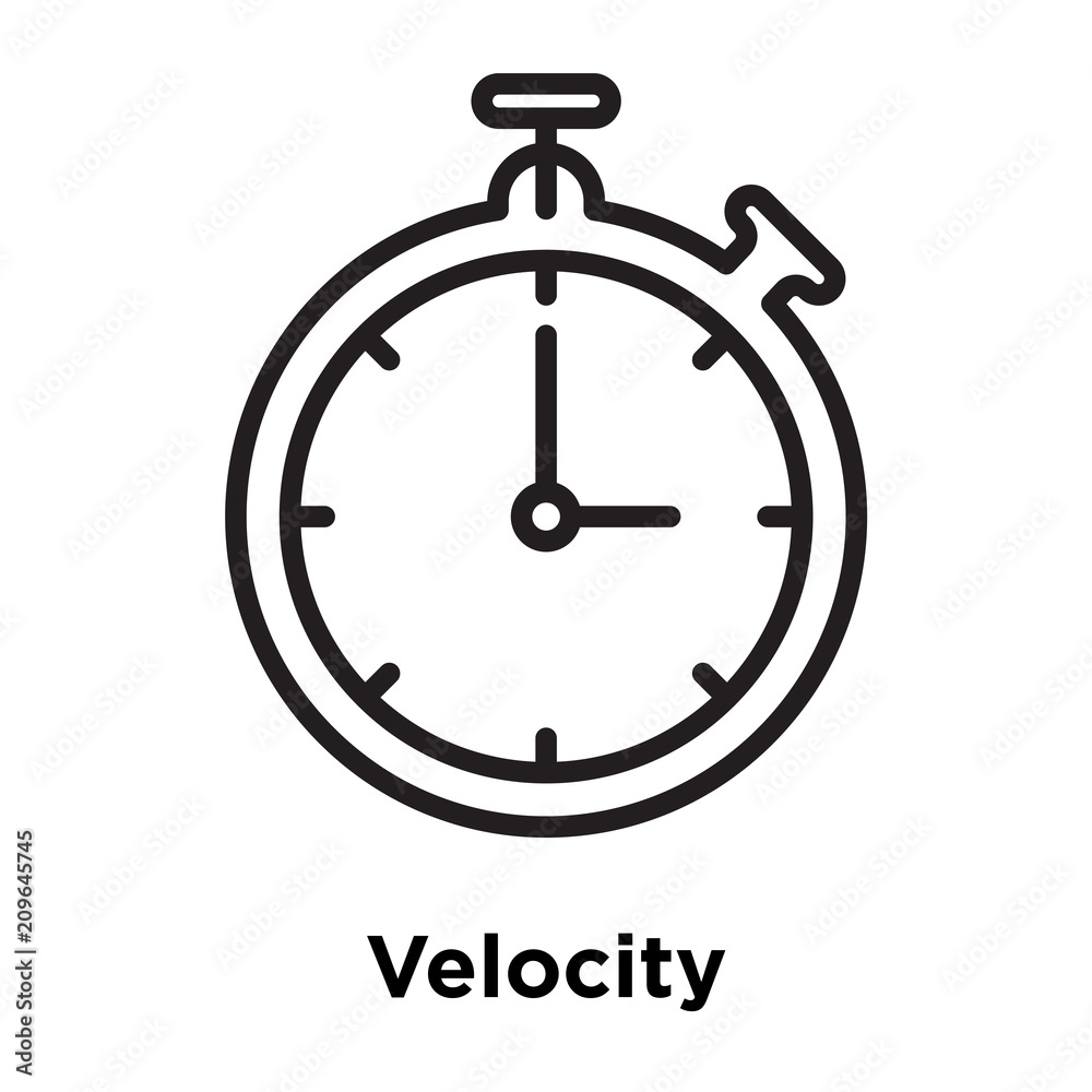 Velocity icon vector sign and symbol isolated on white background ...