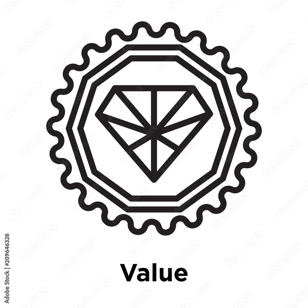 Value icon vector sign and symbol isolated on white background, Value ...