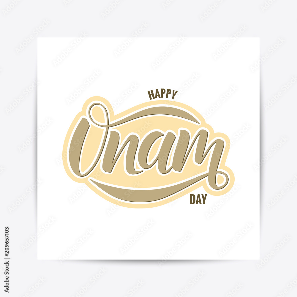 Happy Onam festival typography lettering Stock Vector | Adobe Stock